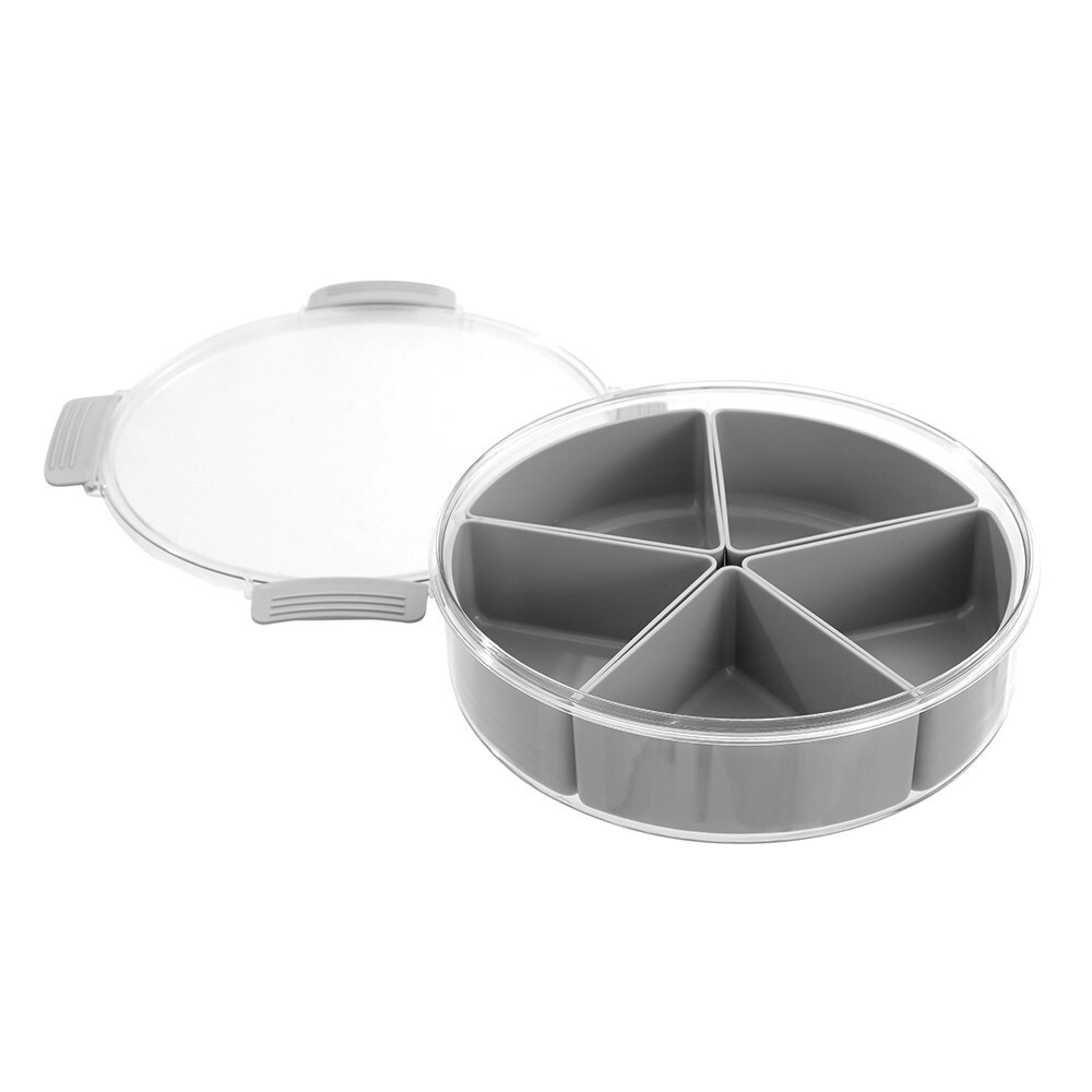 12 x 2.5LT ROUND FOOD STORAGE CONTAINERS w/ 5 REMOVABLE COMPARTMENTS ...