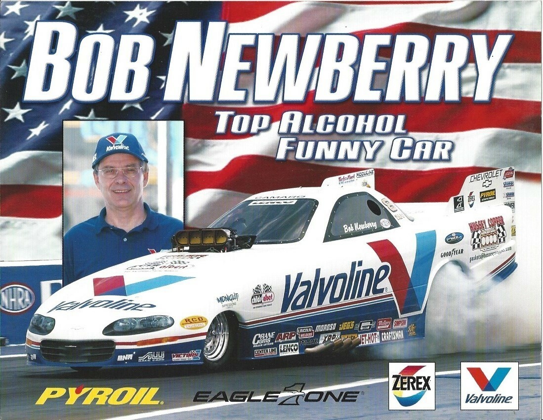 Bob Newberry Valvoline NHRA Top Alcohol Funny Car Handout/Hero Card | eBay