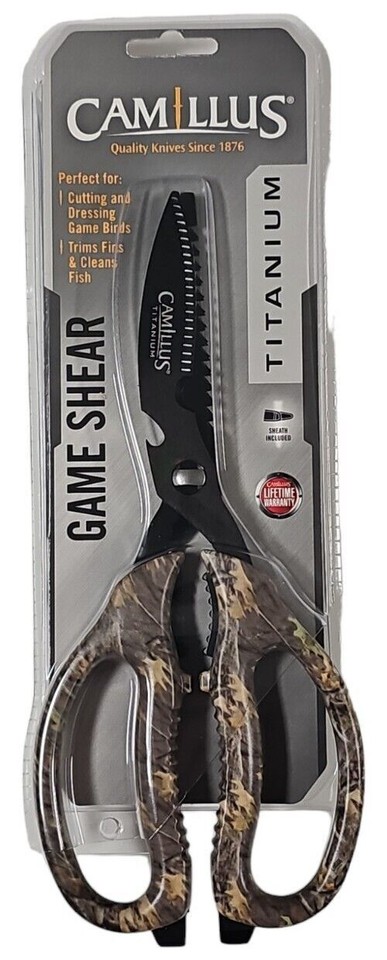 Camillus Game Shear Black Titanium Stainless Steel Blade Camo ABS ...