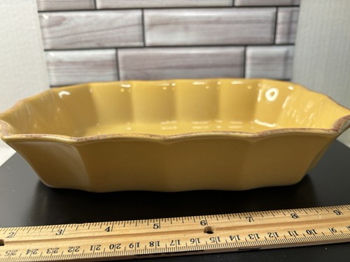 Cerutil Stoneware Scalloped Rectangle Yellow Casserole/Serving Dish ...