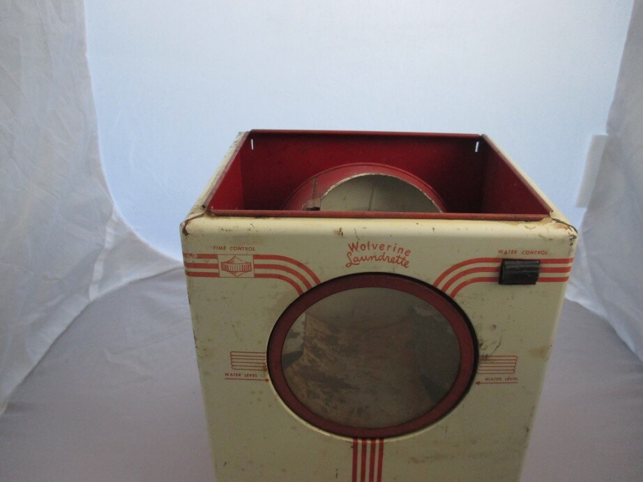 Vintage 40s-50s WOLVERINE LAUNDRETTE - TIN TOY WASHING MACHINE | eBay UK