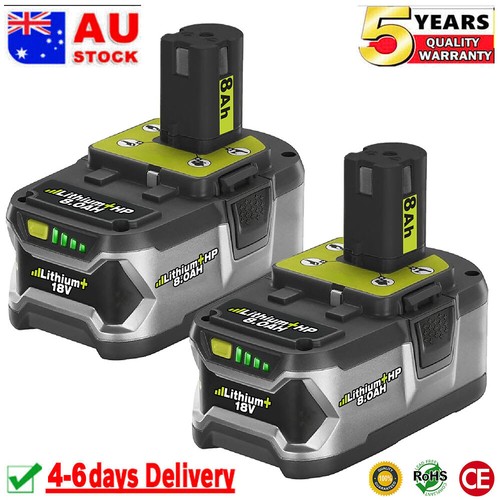 2X 8.0Ah 18V Lithium Battery For RYOBI P108 ONE PLUS P104 P105 P106 ...