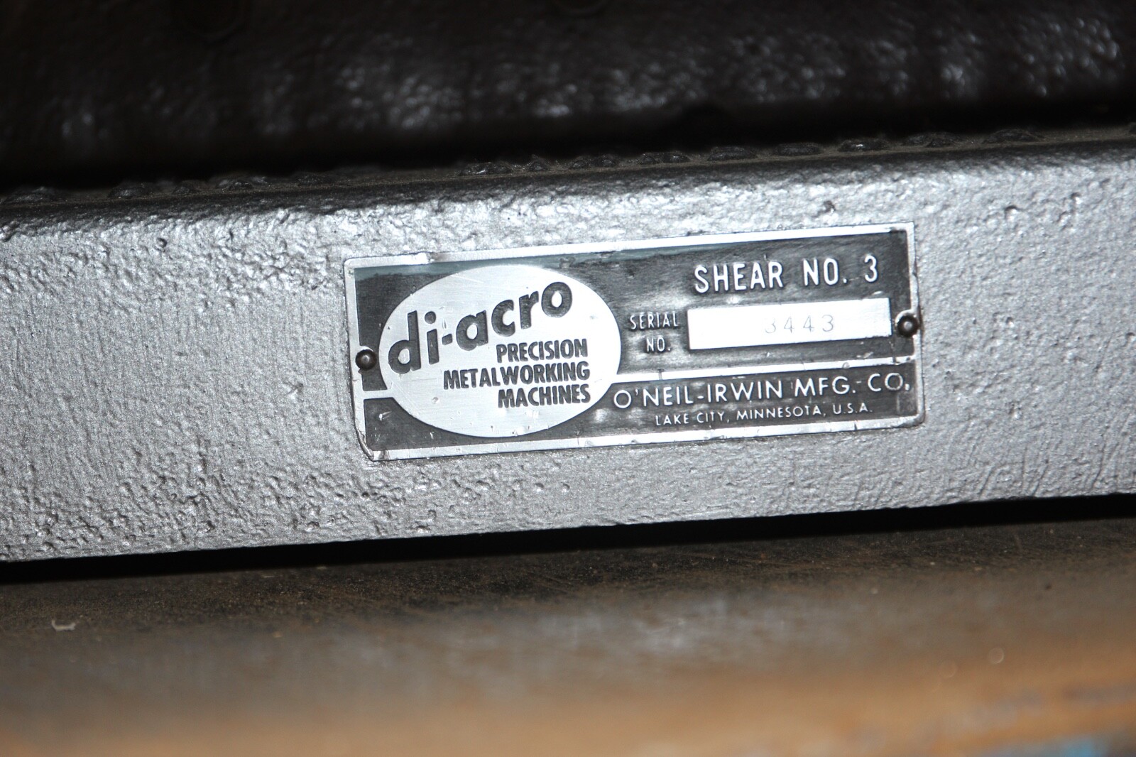 DI-ACRO MILD STEEL SHEAR NO. 3, 12" HAND SHEAR S/N 3443 | eBay