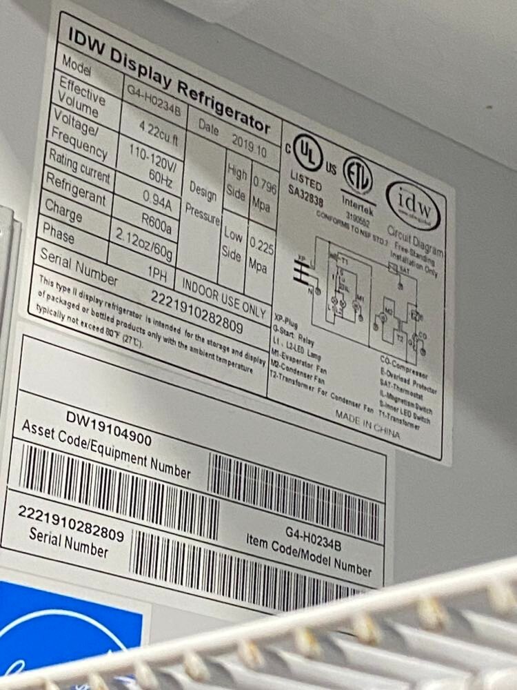IDW "2019" G4-H0234B COUNTERTOP DISPLAY MERCHANDISER COOLER ...