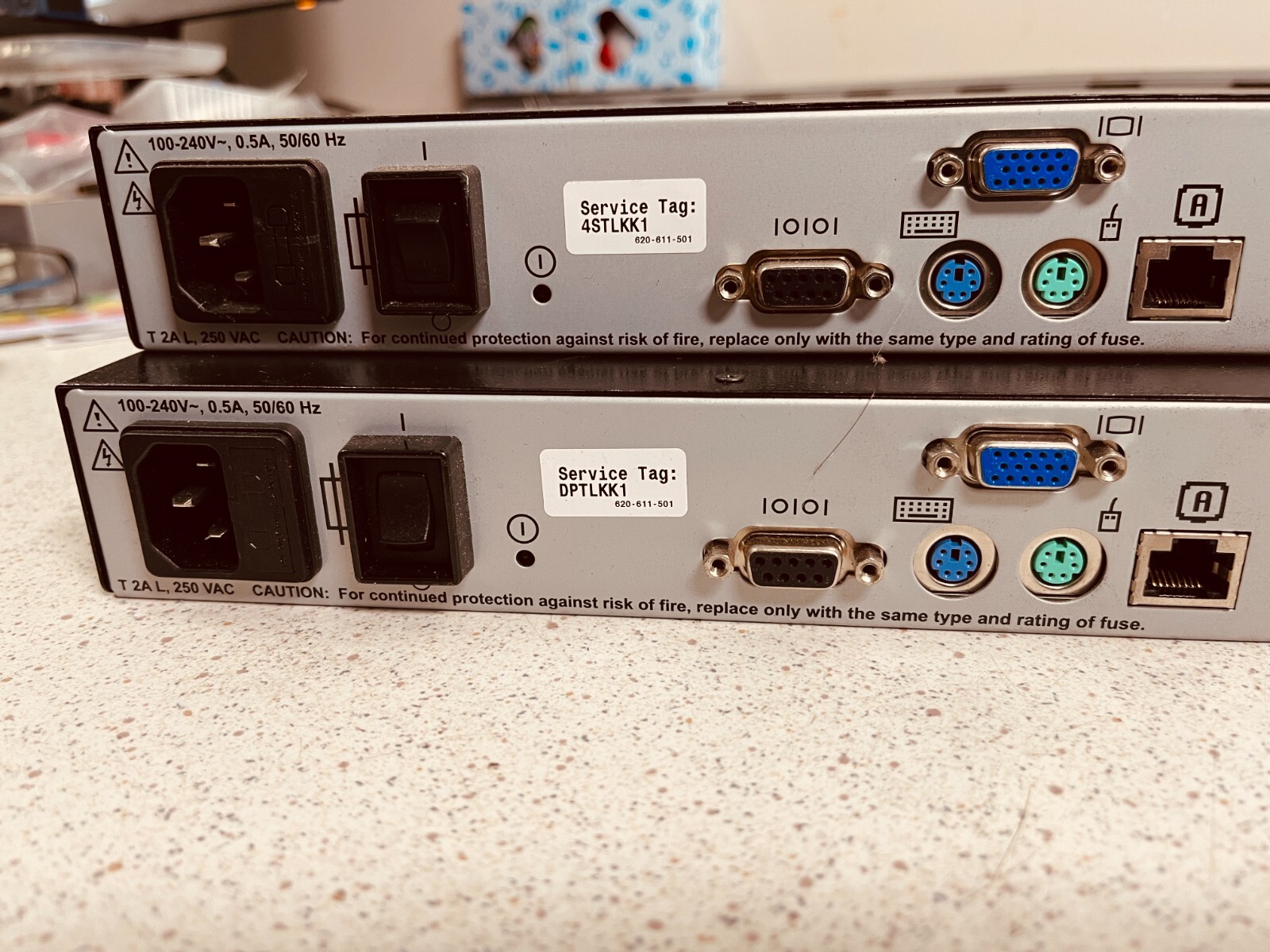 Lot of 2 Dell PowerEdge 180AS CMN1012 - 8 Port Console Switch working ...