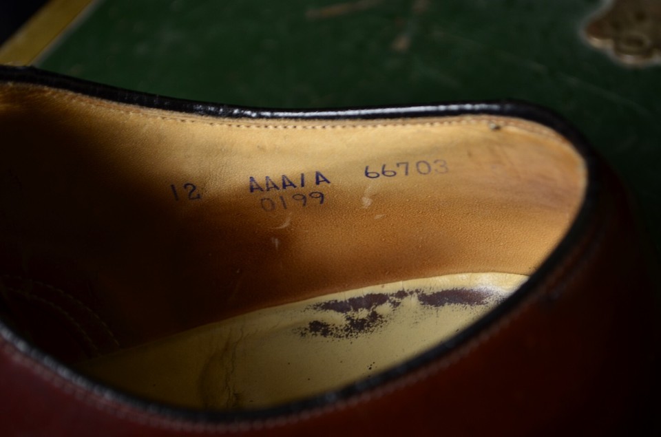 Nettleton Shell Cordovan PTB Plain Toe Blucher Patina Color 8 Size 12 ...