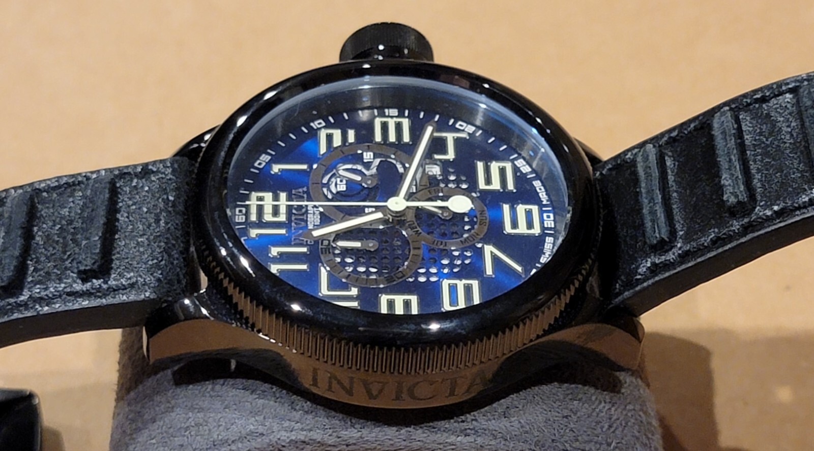 Men's Invicta 1959 Russian Diver Watch Model 10557 *Blue Dial *Leather ...