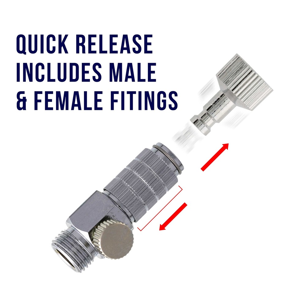 AIRBRUSH QUICK Release DISCONNECT COUPLER 1/8" MAC Air Flow Adjustment ...