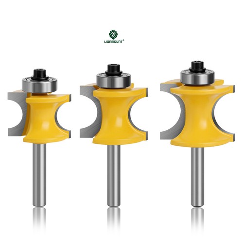 1/4 6mm Shank Bullnose Router Bit Set Bead Edge Moulding Profile Dowels ...