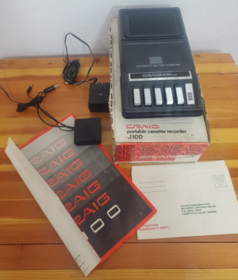 Craig Model J100 RARE!!! Collectors item "Portable Cassette Recorder ...