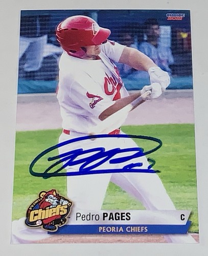 Pedro Pages SIGNED 2021 Peoria Chiefs Team Card St. Louis Cardinals ...