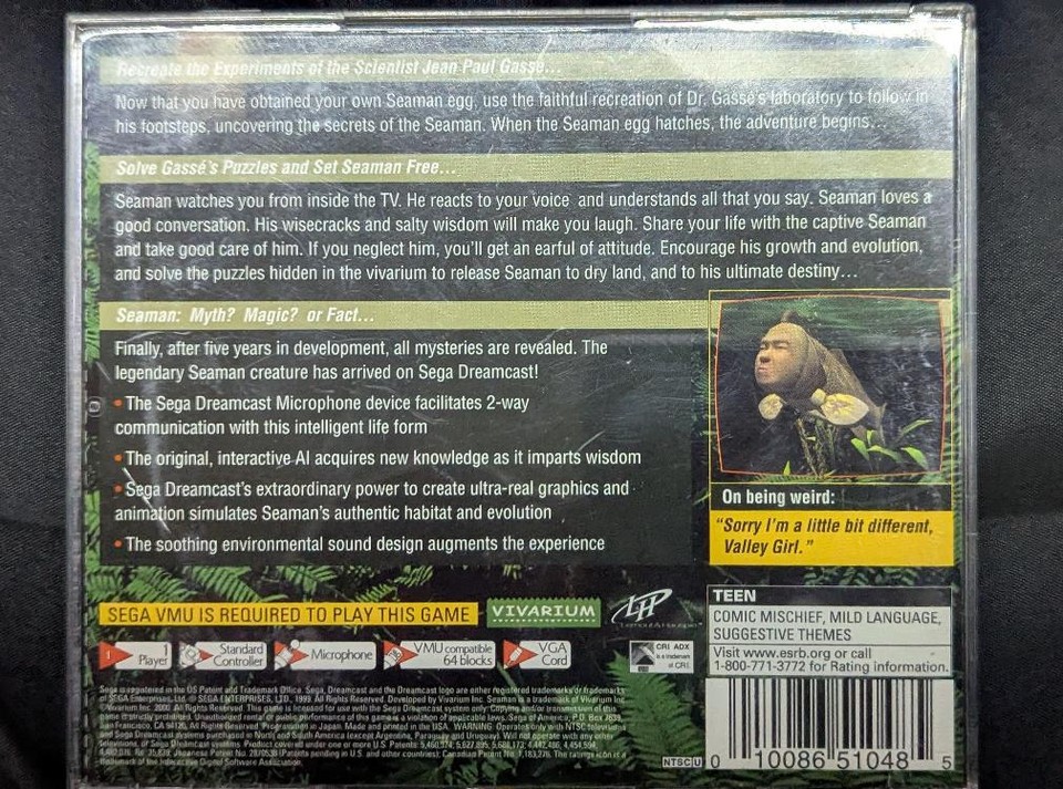 Caution Seaman Sega Dreamcast Game Disc (CLN070509) 77000400062| eBay