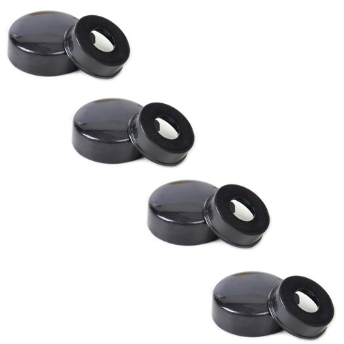 4pcs Car License Plate Frame Screw Nut Cap Bolt Cover Set Black Truck ...