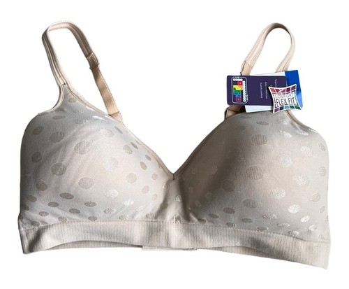 Hanes XL Ultimate Comfortblend T-Shirt Wireless Full Coverage Bra Polka ...