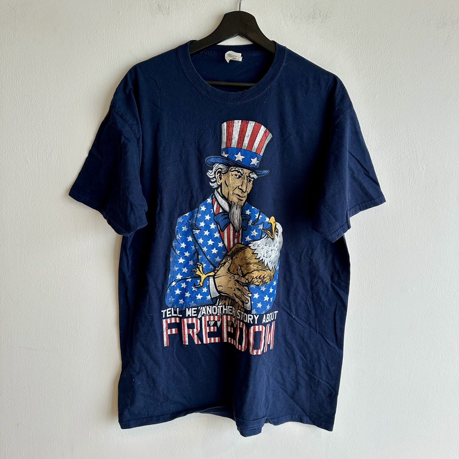 Vintage 1990s Uncle Sam & Eagle Patriotic T-shirt Fre… - Gem