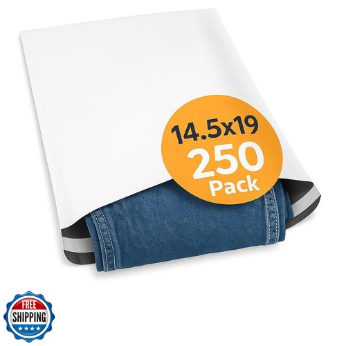 Poly Mailers 14.5x19 (250 Pack) – 14x19 Polymailers Shipping Bags, Self ...