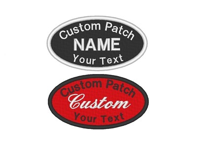 Custom Embroidered Name Tag Sew on Patch Motorcycle Biker Oval Badge 4 ...