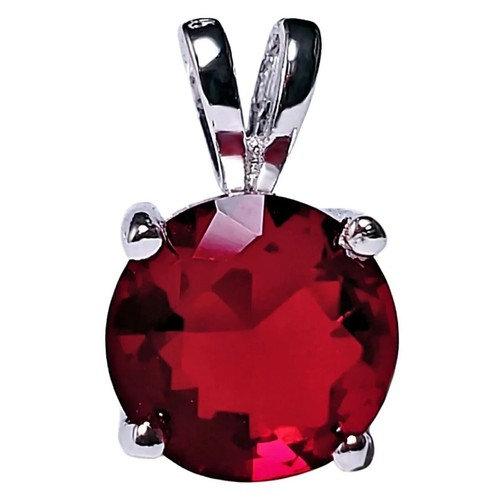 Collier pendentif solitaire rubis de 3,25 ct en argent sterling massif ...