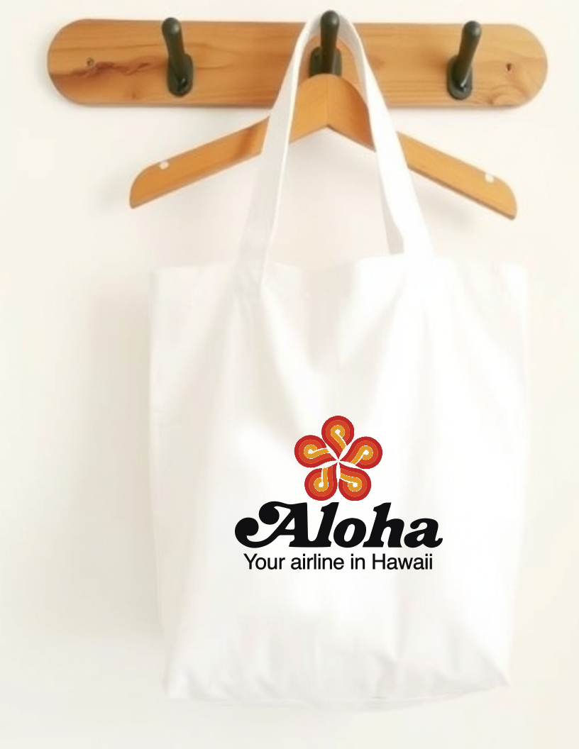 Aloha Airlines Logo Retro Canvas Tote Bag Hawaii Travel Personal Item ...