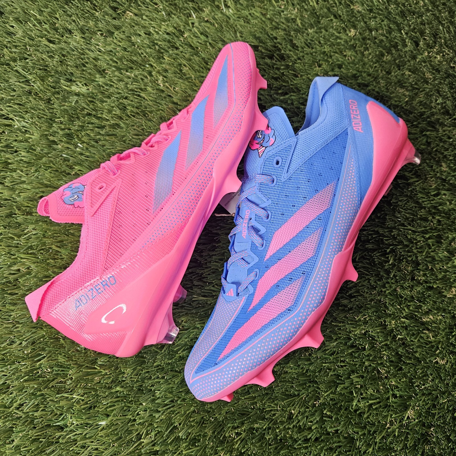 Adidas Adizero Snack Attack Size 11.5 Football Cleats Pink Blue Cotton ...
