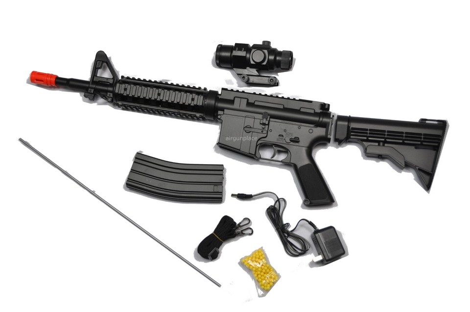 Airgunplace Full Auto Electric Airsoft Gun 215 FPS with .12g M4 Style ...