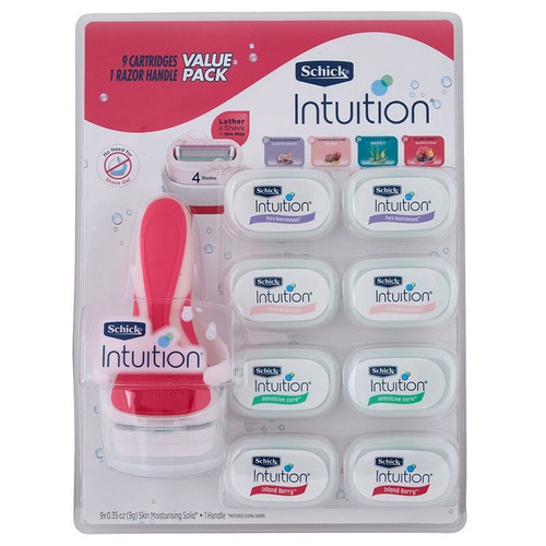 Schick Intuition Value Variety Pack 1 Razor Handle + 9 Cartridges Women ...