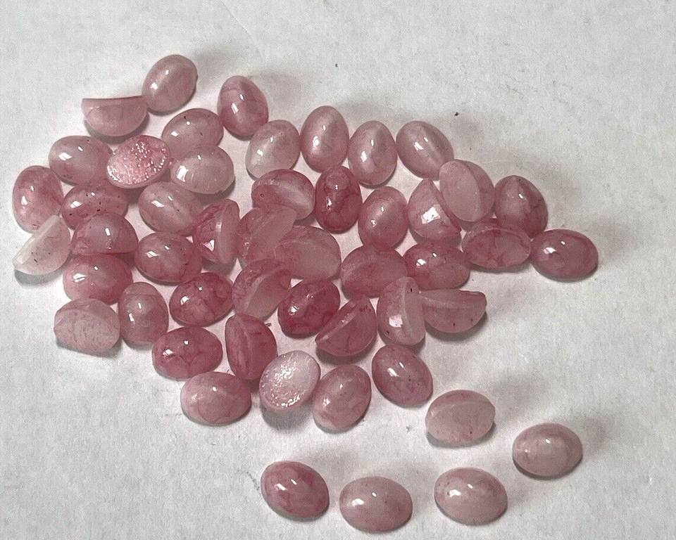 1960's 48 Ct NOS U.S. Zone Germany 7mm X 5mm High Dome Oval Rose Quartz ...