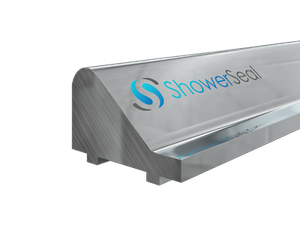 SHOWER DOOR THRESHOLD STRIP CHROME STICK TO SHOWER TRAY OR BATH RIM 2M ...