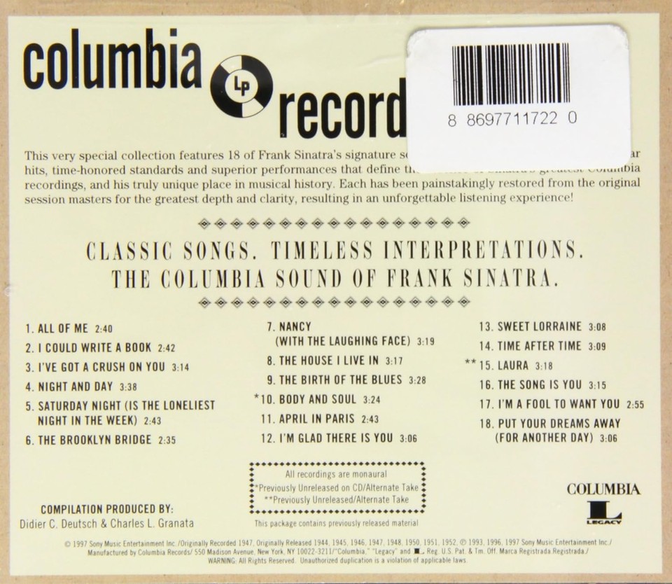 Frank Sinatra Sinatra Sings His Greatest Hits (CD) | eBay