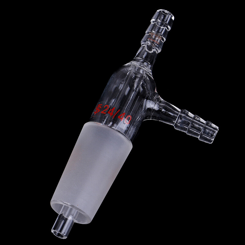 24/40,glass gas inlet adapter with both hose connection,lab glassware ...
