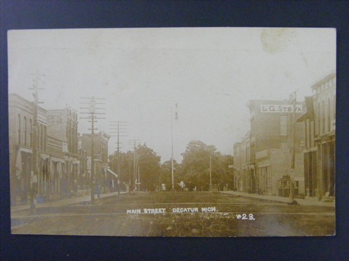 Decatur Michigan MI Main Street Stores Antique Real Photo Postcard RPPC ...