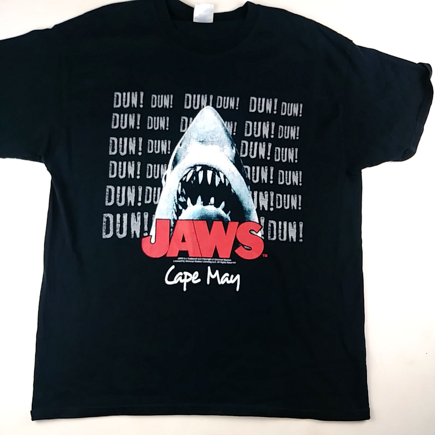 1990's Jaws Cape May NJ T-Shirt DUN-Dun DUN-Dun Black… - Gem