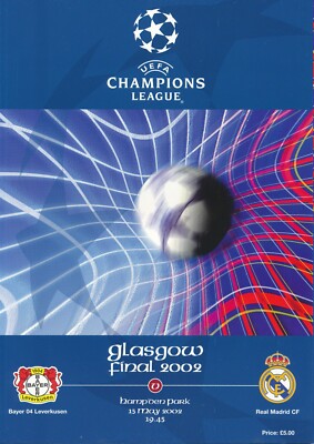 UEFA CHAMPIONS LEAGUE FINAL 2002 Real Madrid v Bayer Leverkusen - in ...