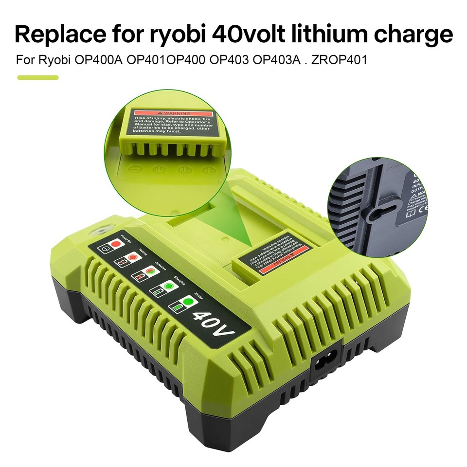 6.0Ah For Ryobi 40V Battery Charger Lithium OP4060 OP4030 OP4050 ...