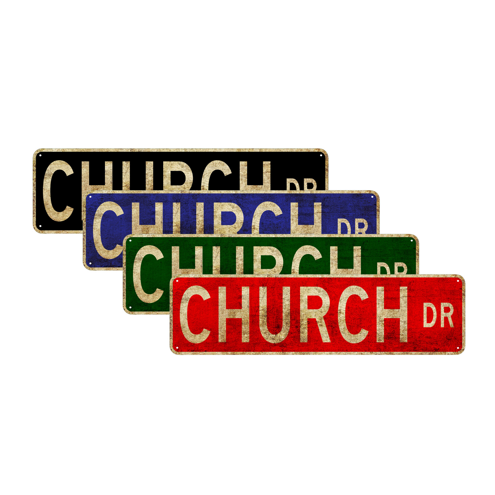 Church Road Vintage Sign For Street Garage Home Décor Rusty Metal ...