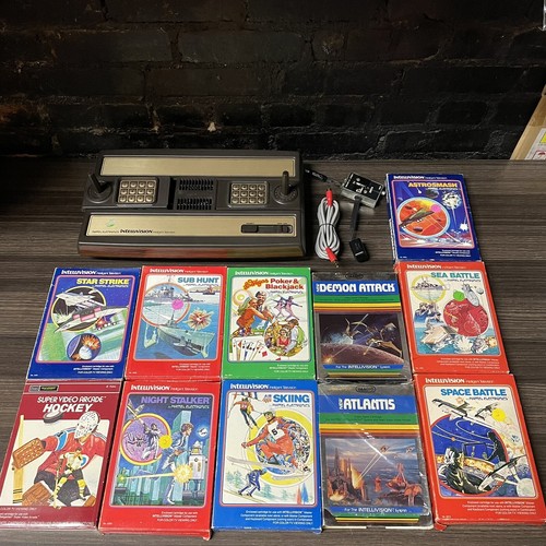 Mattel Intellivision Console + 11 Games -- Untested / As Is / Parts or ...