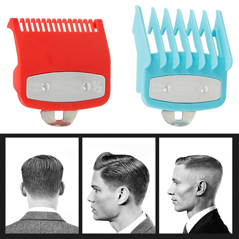 2Pcs Electric Hair Clippers Limit Comb Haircut caliper Electroplating ...