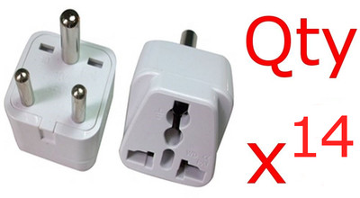14pk India Adapter Plug Charger Converter US American to Indian 3 Pin ...