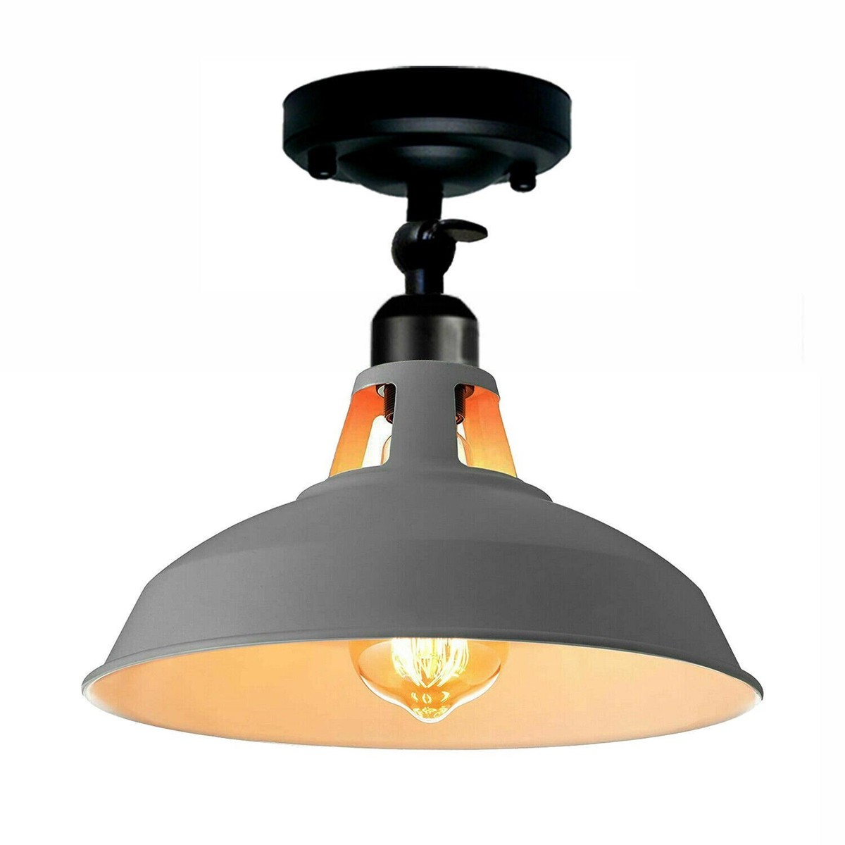 Vintage Industrial Barn Flush Mount Ceiling Light In