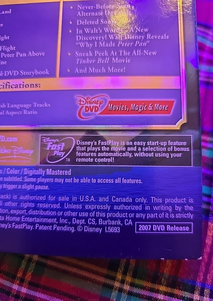 Disney DVD Peter Pan 2-Disc Platinum Edition NEW SEALED w SLIPCOVER | eBay