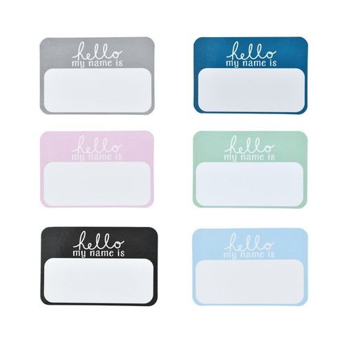6 Pcs Adhesive Name Tag Labels Hello Scrapbook Stickers Newborn Sign ...