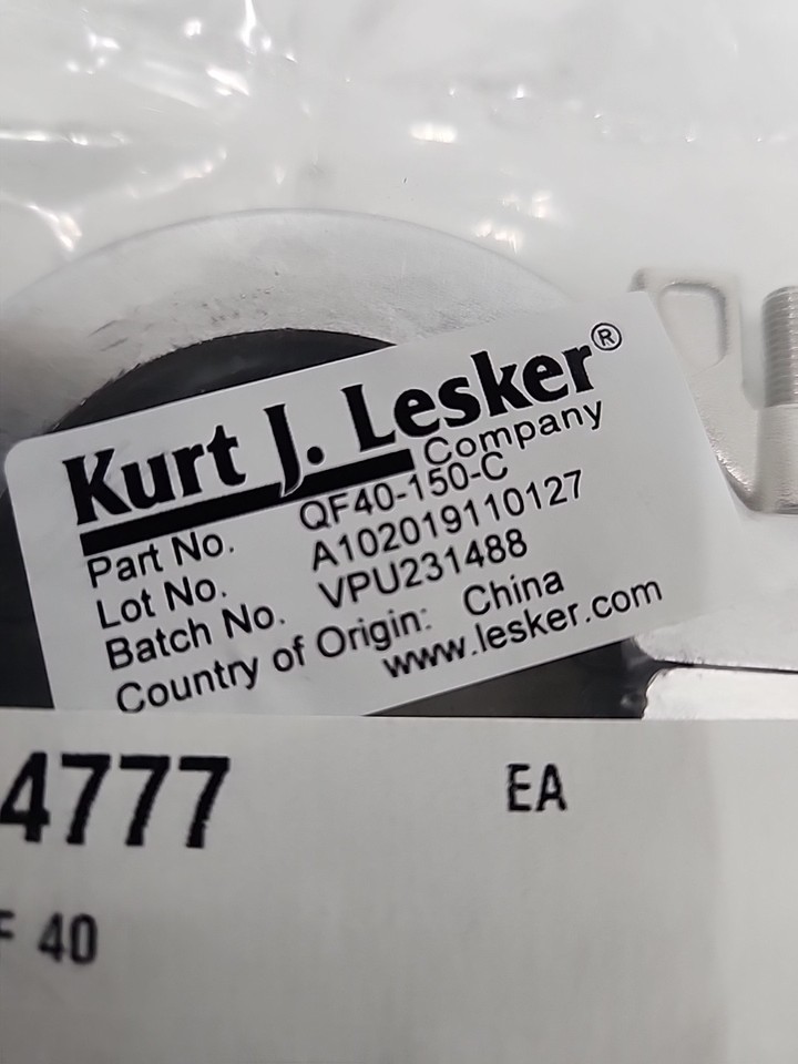 Kurt J. Lesker QF40-150-C KF 40 Cast Hinged Clamps, Aluminum **NOS ...