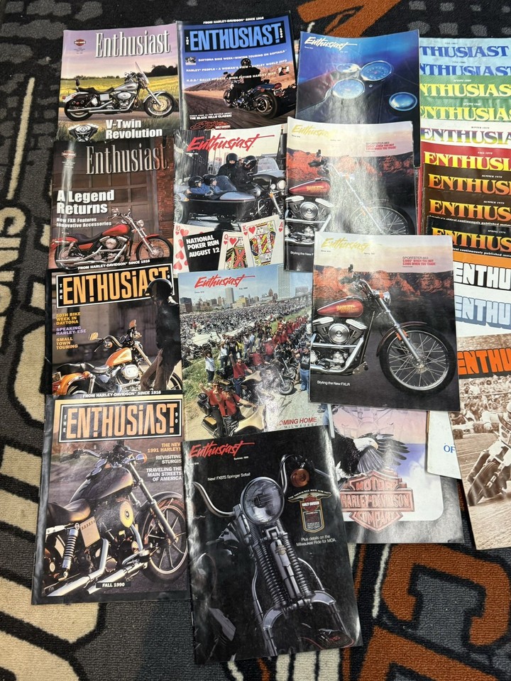 Vintage MOTORCYCLE ENTHUSIAST Magazines Harley Davidson Lot of 43 1977 ...