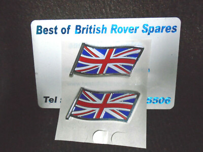 Genuine oe MG Rover Union Jack British Flags x 2 Enamel Badge ...