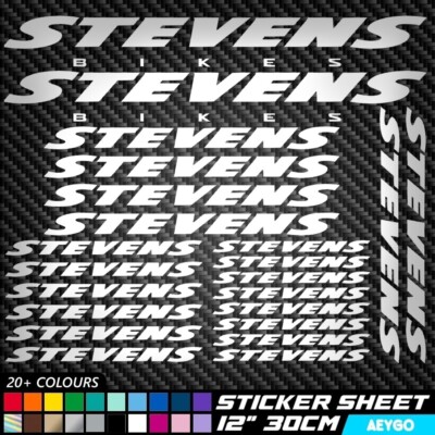 20x STEVENS Vinyl Decal Stickers Sheet Bike Frame Cycling Cycle Bicycle ...