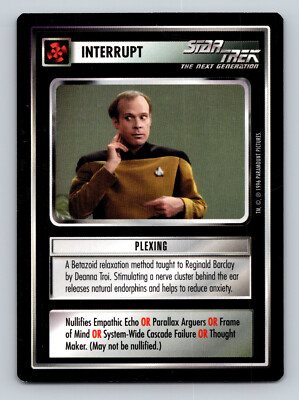 Star Trek CCG Interrupt Plexing Black Boarder Card STNG TNG Gaming ...