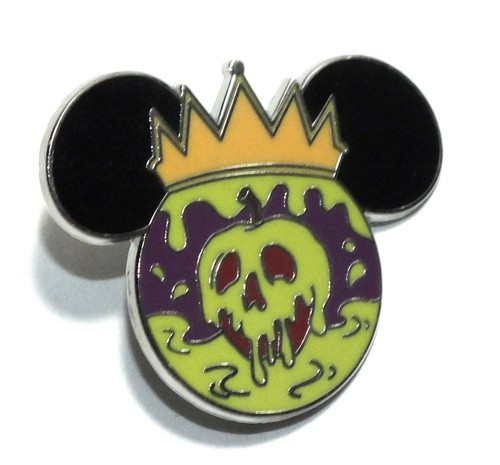 Disney Pin Trading Hidden Mickey Head Villain Mystery Evil Queen Poison ...