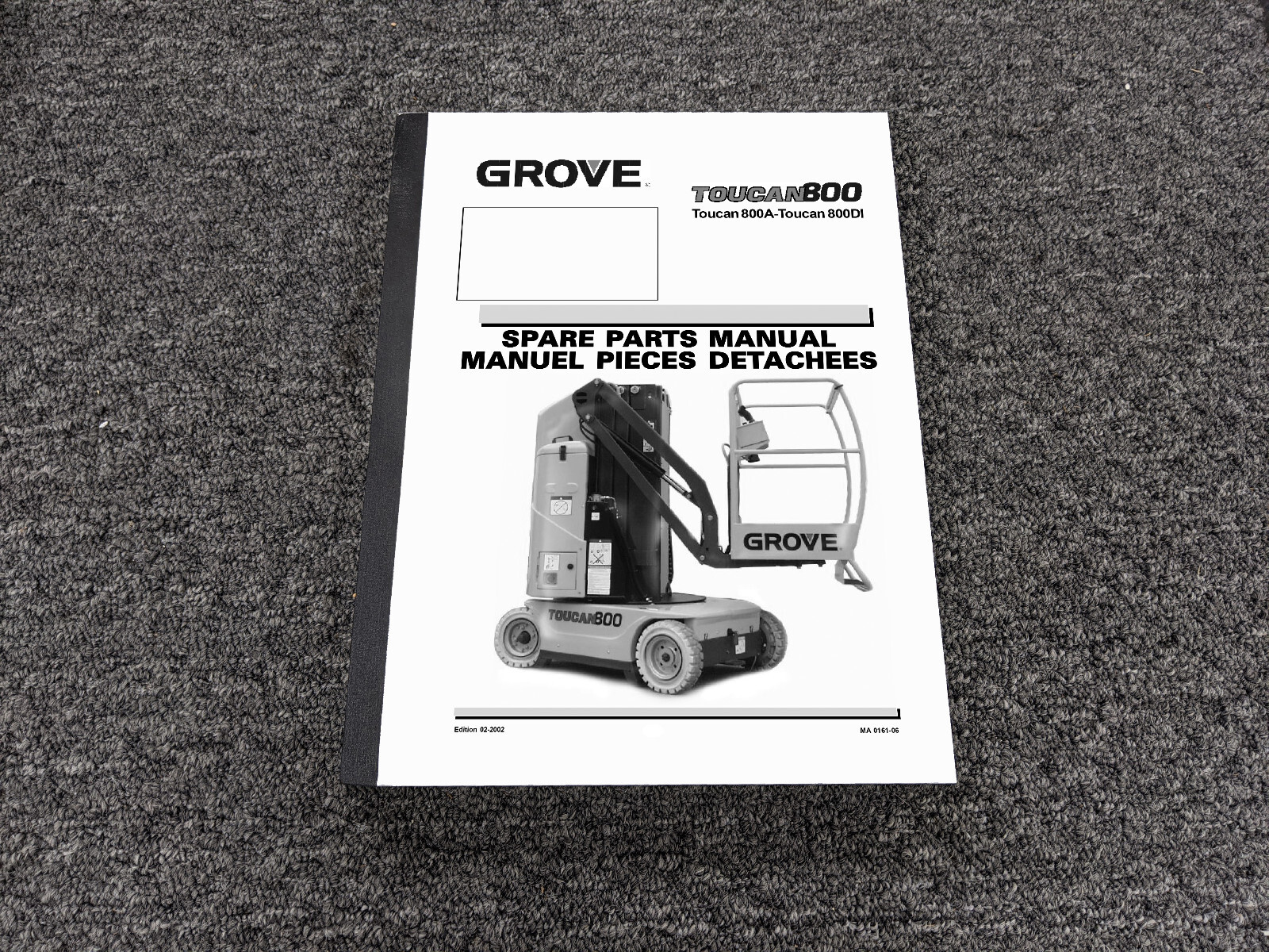 Grove Toucan 800 Toucan 800A Toucan 800DI Boom Lift Parts Catalog ...