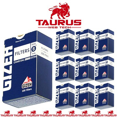 2000x GIZEH Active CHARCOAL Cigarette Tobacco Smoking Rolling 8mm ...