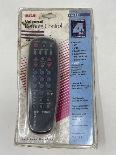 Universal Remote For DVD AUX DBS CABLE VCR TV RCU400 79000302445| eBay